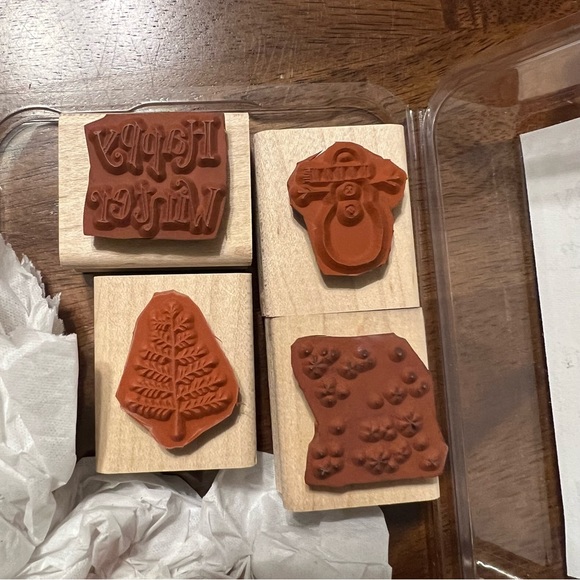 Stampin' Up! | Design | Stampin Up Happy Winter Set Of 4 Wooden Stamp ...
